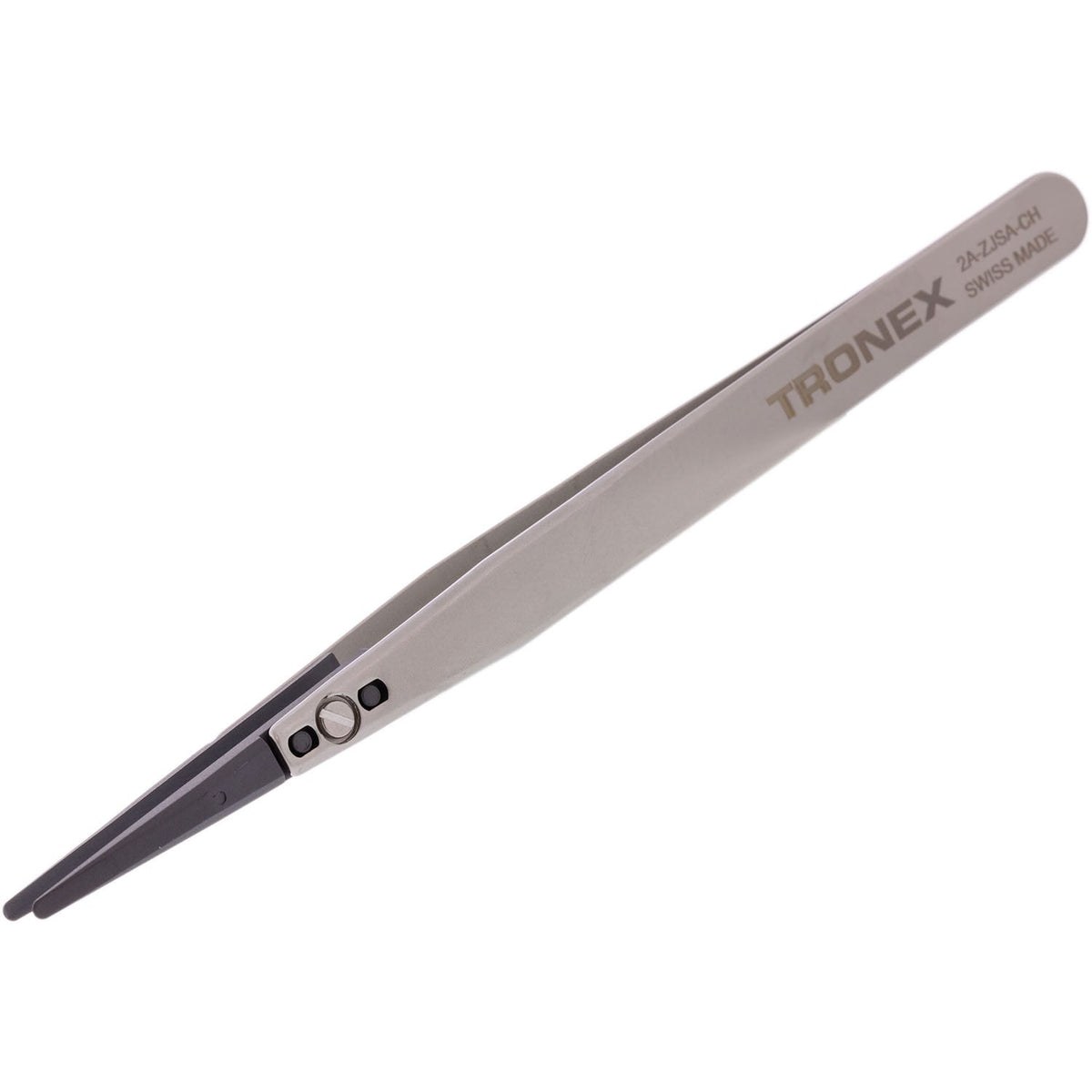 Tweezers - Tronex 2A SS W/ Replaceable Ceramic Tip, Straight Fine Flat – Tronex Tools
